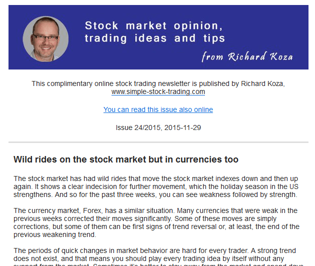 Archive of my personal newsletter about online stock trading - Simple ...